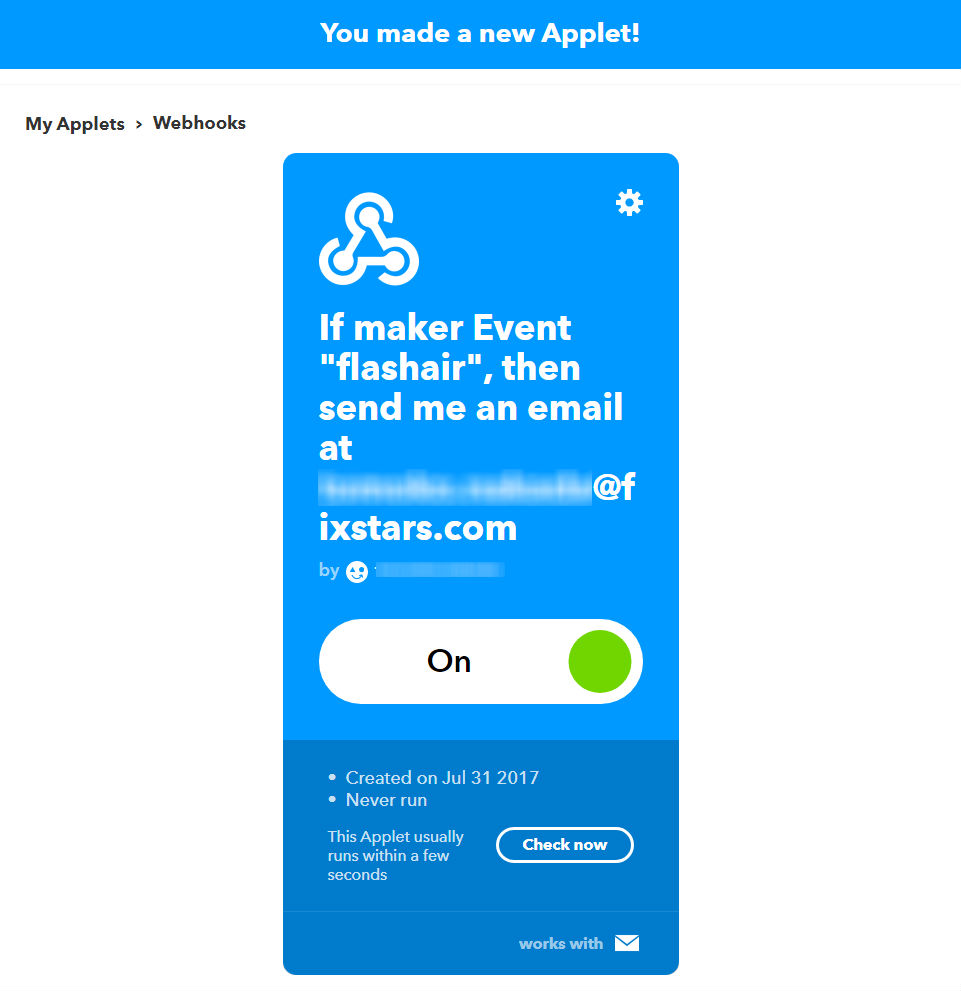 FlashAir Developers - Cooperation between FlashAir IoT Hub and IFTTT